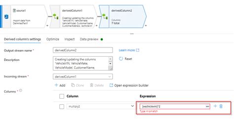 Azure Synapse Type Mismatch Expression Type Could Not Be Evaluated Correct The Expression