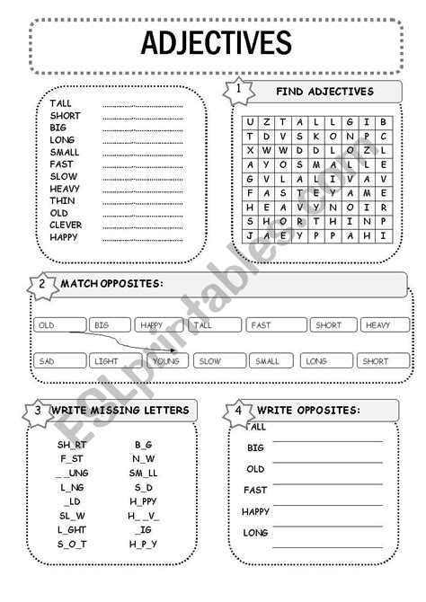 Basic Adjectives Esl Worksheet By Lucak F