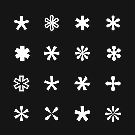 Asterisks Icons Geometric Shapes Set 48062627 Vector Art At Vecteezy