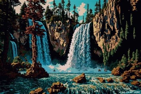 Waterfall Pixel Art