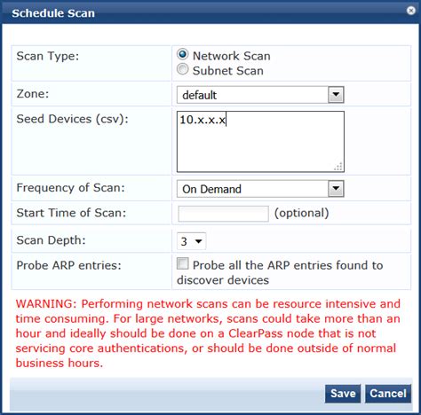 Configuring Network Scans And Subnet Scans