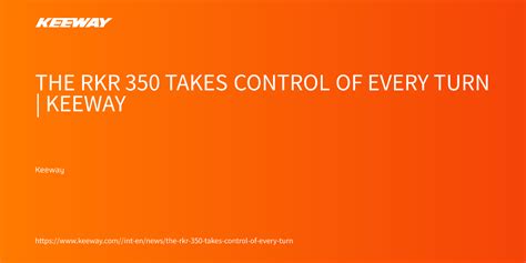 The Rkr 350 Takes Control Of Every Turn Keeway