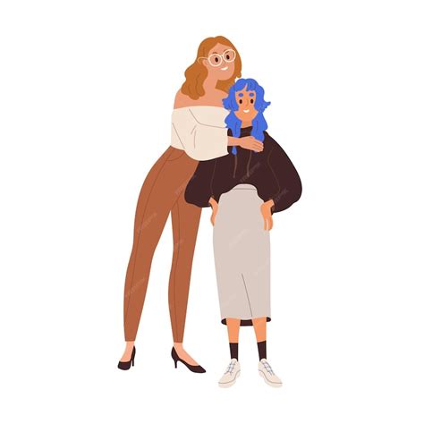 Premium Vector Women Of Different Height Standing Together Tall And
