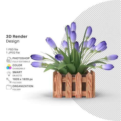 Flor Modelado 3d Archivo Psd Flor Realista Archivo Psd Premium