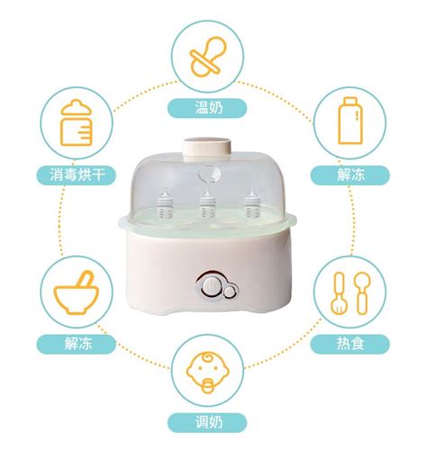 简约风蓝色母婴亲子类奶瓶消毒器商品详情页 美图设计室