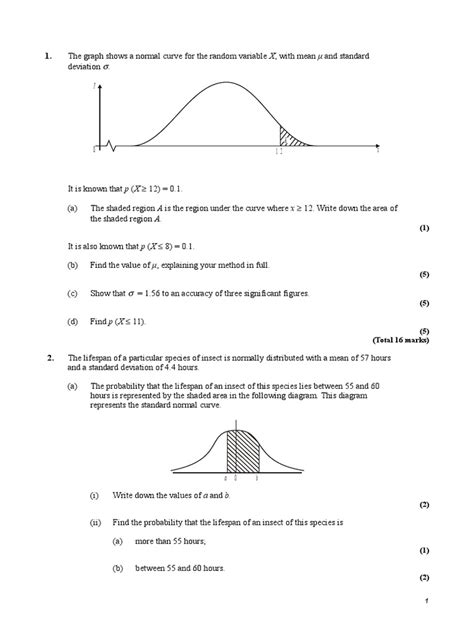Normal Distribution Practice 1 Pdf Normal Distribution Mean