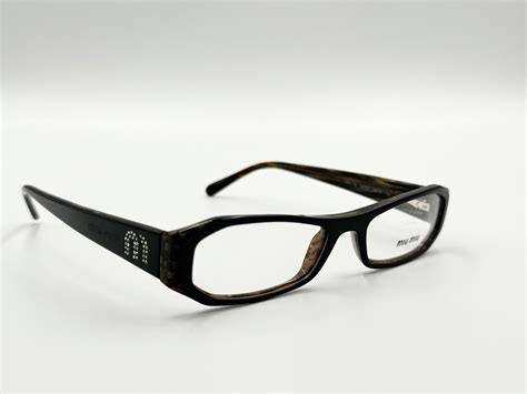 Miu Miu Vintage Rectangle Eyeglasses Womens Unique Very Small Glasses