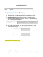 Sexual Selection Simulation Lab Docx Sexual Selection Simulation Lab Name Afeef Fahs Go To