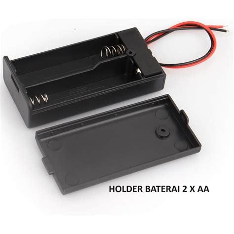 Jual Battery Holder 2x Aa Baterai Batere Case Box Kotak Tutup Saklar