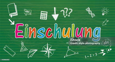 German Text Einschulung Translate Enrollment Eps 10 Vector File Stock