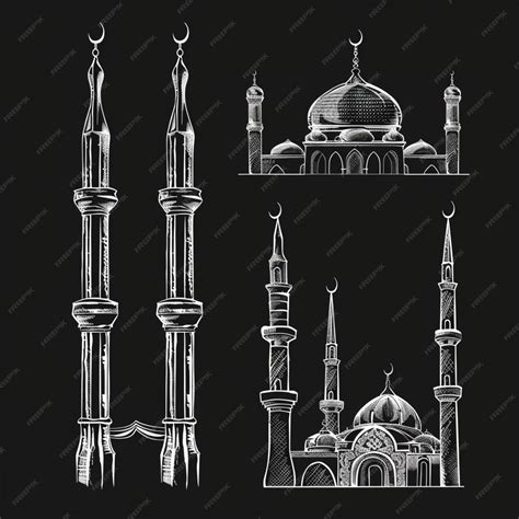 Premium Vector Vector Set Of Mosque Symble