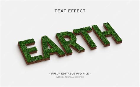 Premium Psd Earth Text Effect