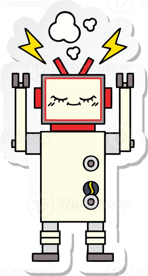Sticker Of A Cute Cartoon Dancing Robot 45194971 Png