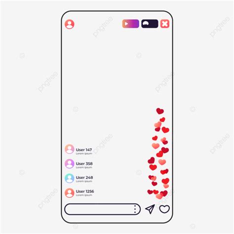 인스 타 그램 라이브 포스트 프레임 인터페이스 모바일 투명 배경 인스 타 그램 인스타그램 라이브 이동하는 Png 일러스트