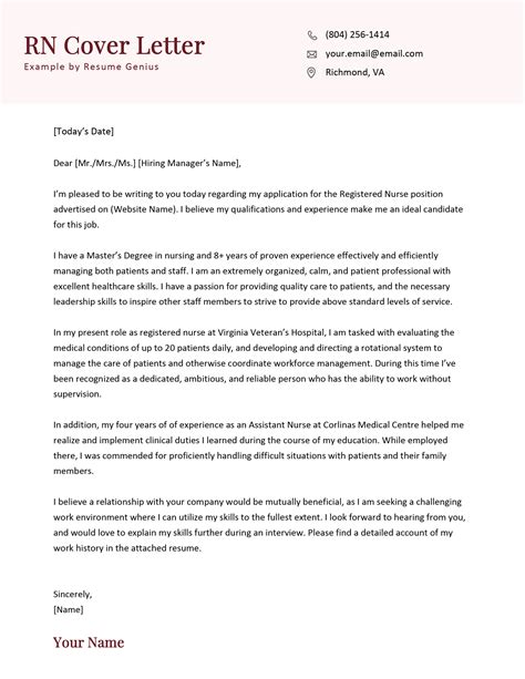 Nursing Cover Letter Template Director Of Nursing Cover Letter