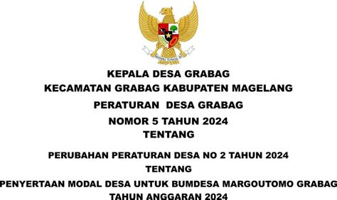 Website Desa Grabag First Detail Artikel Peraturan Desa No 5