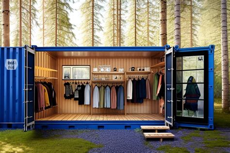 A Modern Clothing Store Inside A Shipping Container In A Beautiful