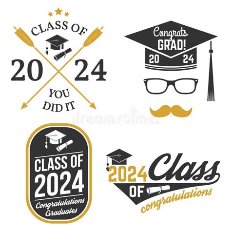 Class Of 2024 Red Graduation Banner Stock Illustration Illustration