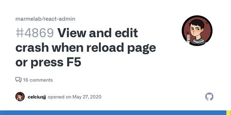 View And Edit Crash When Reload Page Or Press F5 · Issue 4869