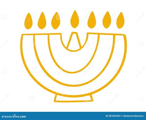 Menorah Hanukkah Shape Illustration Logo Icon Art Stock Illustration