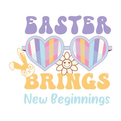 Happy Easter Groovy Svg Design Easter Bunny Quotes Design Stock Vector Illustration Of Quotes