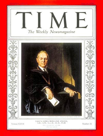 Time Magazine Cover James R Angell June 15 1936 Writers Yale
