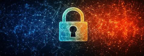 A Digital Network Diagram Showcasing Padlocks Representing Cybersecurity And Data Protection