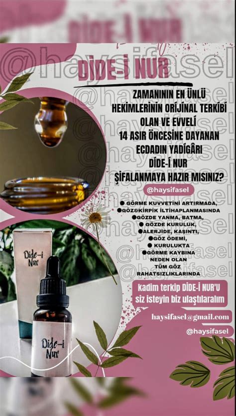 Dİde İ Nur Göz Damlasi 20ml ürün Kimyasal Koruyucu Içermez