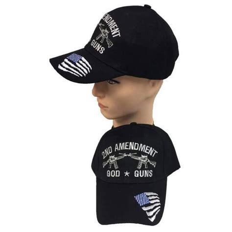 God And Guns 2nd Amendment Baseball Caps Black