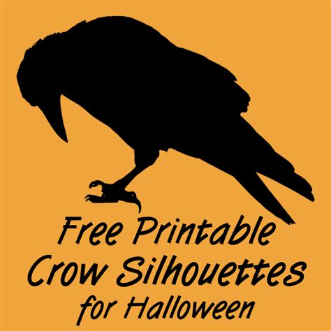 Free Printable Crow Silhouettes Crow Silhouette Halloween