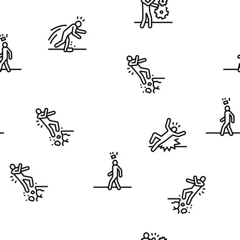 Accident Injury Safety Man Risk Vector Seamless Pattern 23245930 Vector