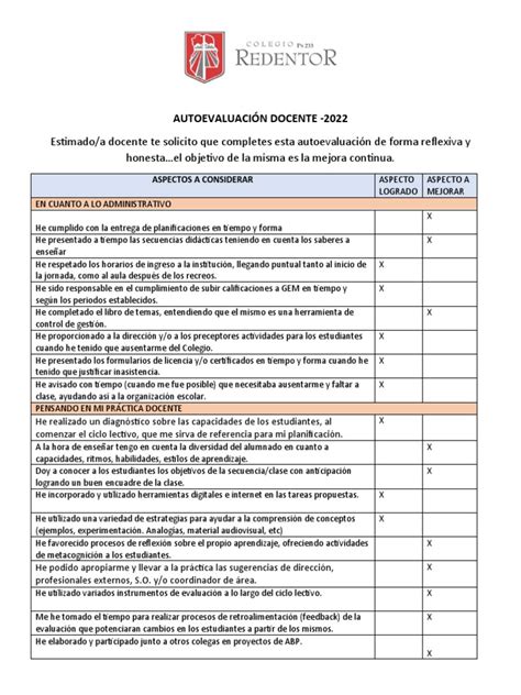 Evaluacion Docente Pdf Maestros Evaluación