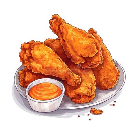 Fried Chicken Vector Image On White Background Stock Illustration