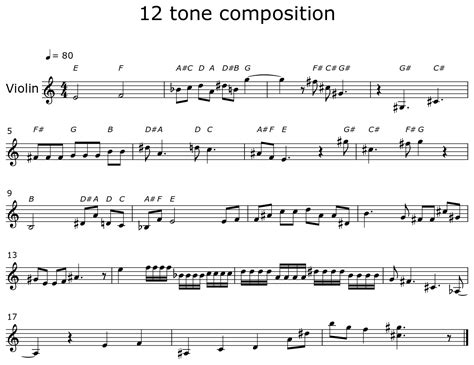 12 Tone Composition Sheet Music For Violin
