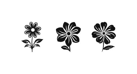 Premium Vector Vector Flower Forms Monochromatic Edition