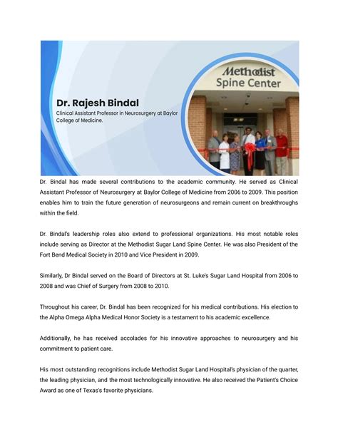 Biography Of Dr Rajesh Bindal Neurosurgeon Pdf