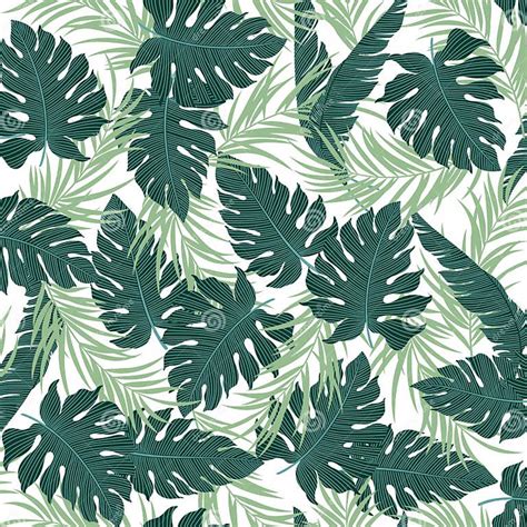 Abstract Tropical Plant Pattern Perfect For Textiles Stock Vector