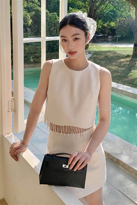 Eli Tweed Skirt In Nude Arimee Maison De Mee