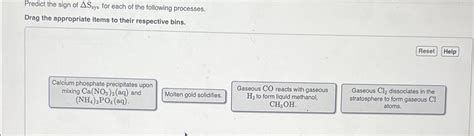 Solved Predict The Sign Of Delta Ssys For Each Of The