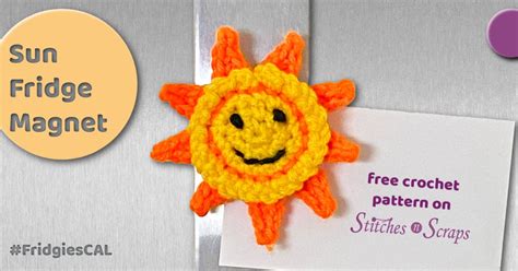Sun Fridge Magnet Crochet Pattern Stitches N Scraps