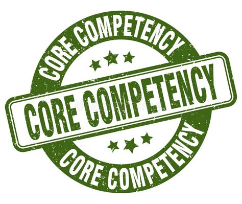 Core Competency Stamp Core Competency Label Round Grunge Sign Stock
