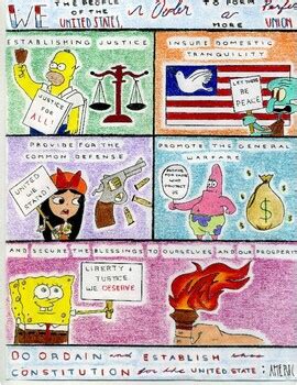 Preamble Poster Illustrated Ideals Of The Us Constitution Tpt
