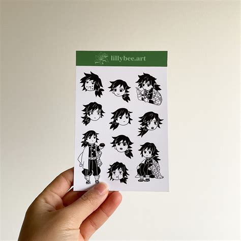 Giyu Funny Faces Sticker Sheet Lillybee Art