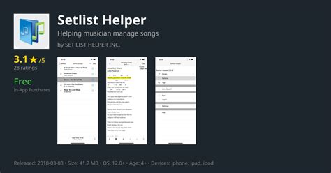 Setlist Helper App Reviews Features Pricing And User Ratings