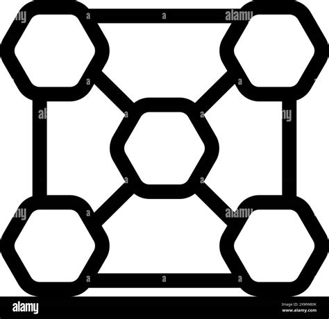 Blockchain Network Connecting Hexagon Blocks Icon Distributed Ledger Technology Stock Vector