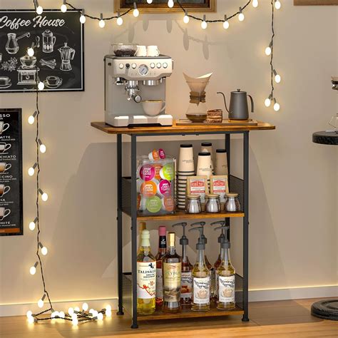 Mini Floor Standing Coffee Bar Shelf3 Tier Small Australia Ubuy