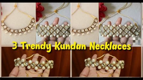 3 Party Wear Pearl Kundan Necklaces Makingdesigner Handmade Jewelry