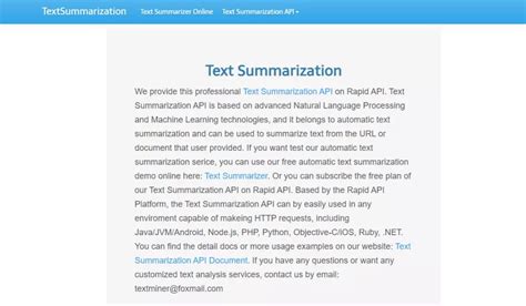 Text Summarization Tool — Ai Tools Catalog