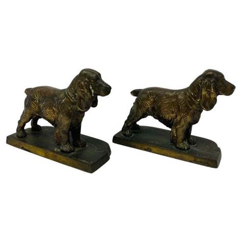 Brass Vintage Cocker Spaniel Bookends Set By Frankart At 1stdibs