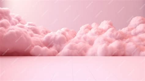Premium Ai Image Pink Fluffy Clouds On A Pink Background